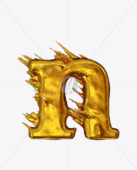 N-lowercase from Golden Wind Font on Yellow Images Creative Fonts