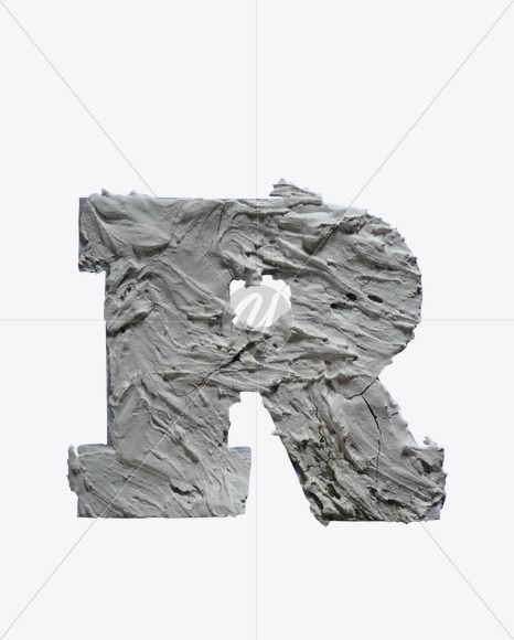 Letter R from Plaster Font on Yellow Images Creative Fonts