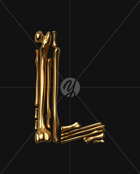Letter L from The Golden Bone Font on Yellow Images Creative Fonts