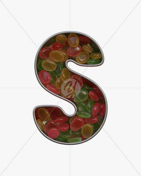 Letter S from Candies In The Box Alphabet on Yellow Images Creative Fonts