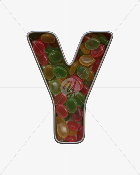 Letter Y from Candies In The Box Alphabet on Yellow Images Creative Fonts