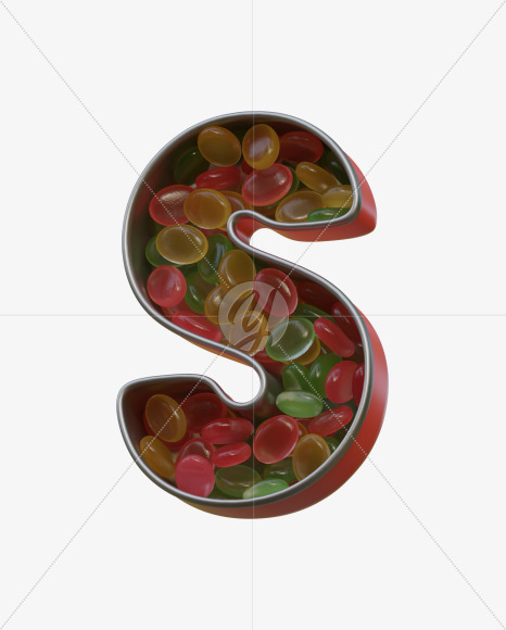 Letter S from Candies In The Box Alphabet on Yellow Images Creative Fonts