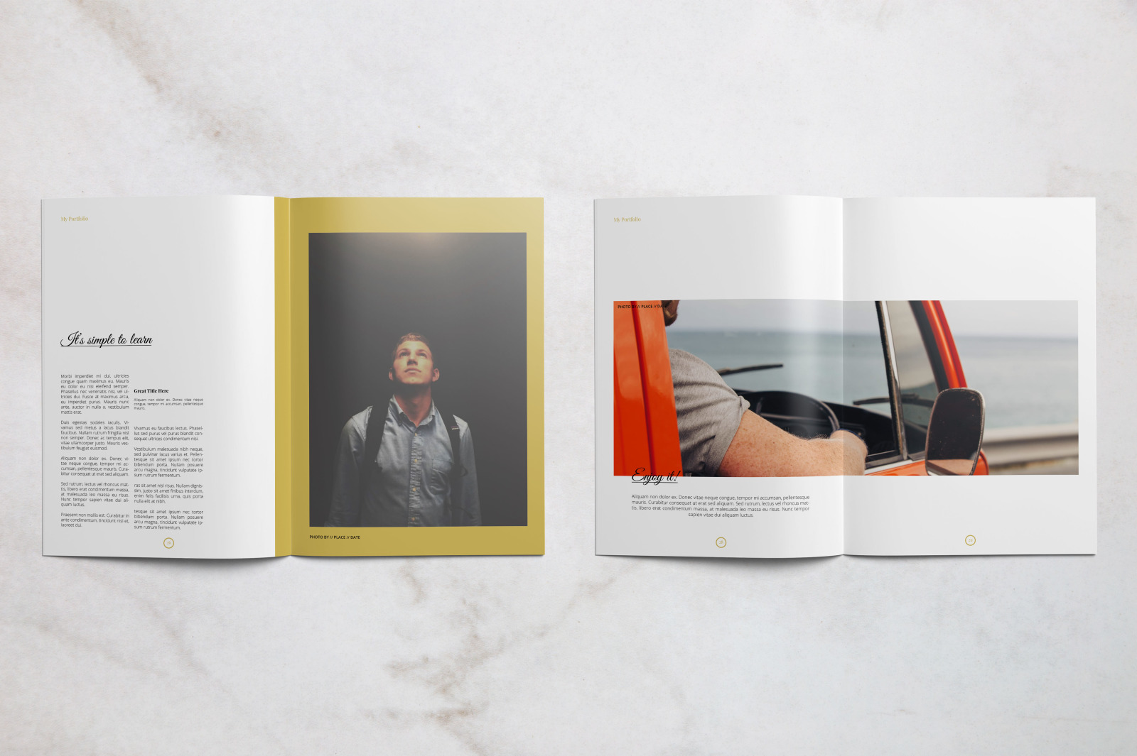Personal Portfolio on Yellow Images Creative Store