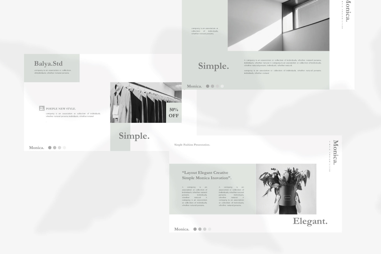Monica Bundle Presentation Template on Yellow Images Creative Store