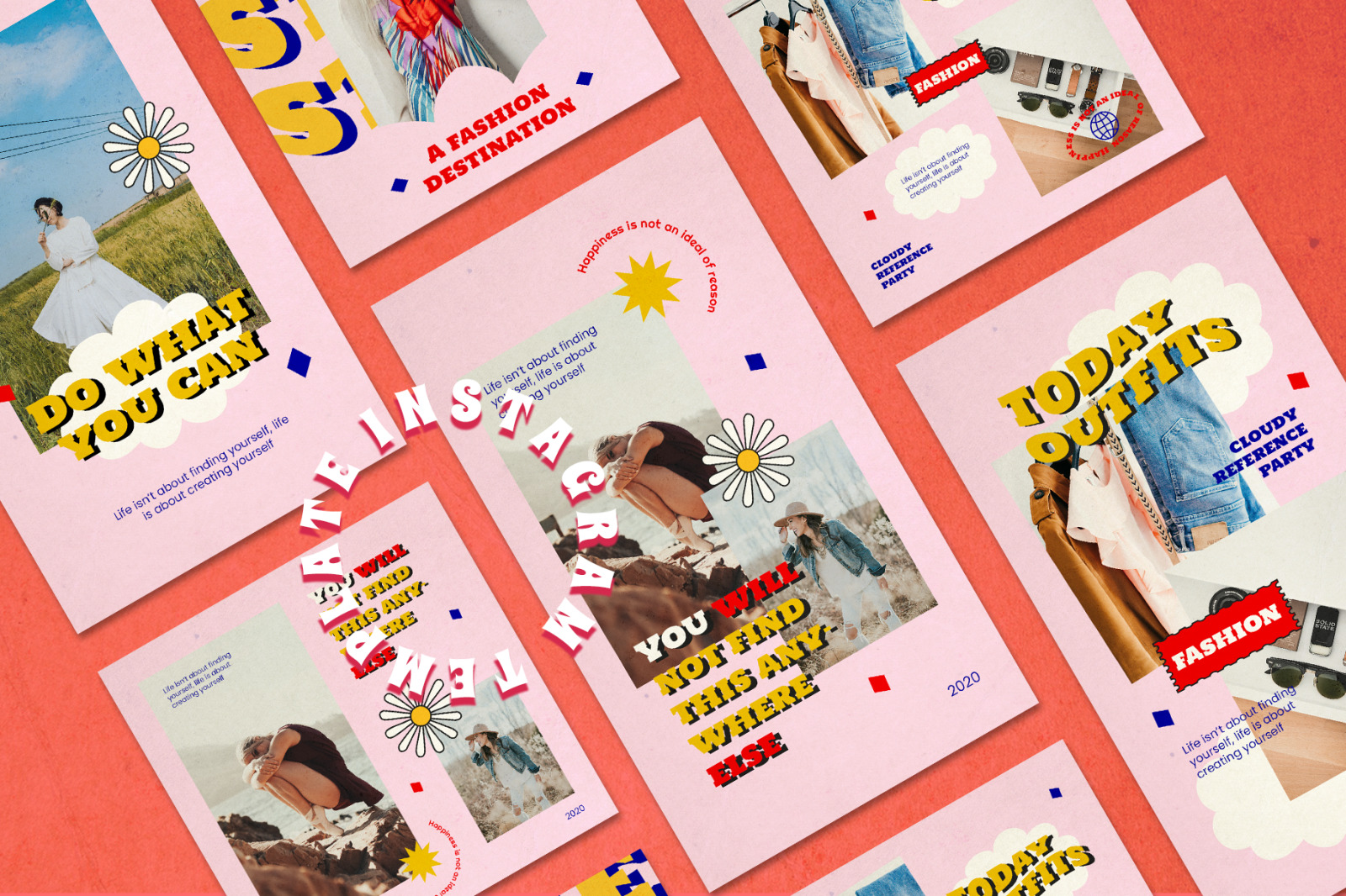 Candy - Retro Instagram Stories & Post on Yellow Images Creative Store