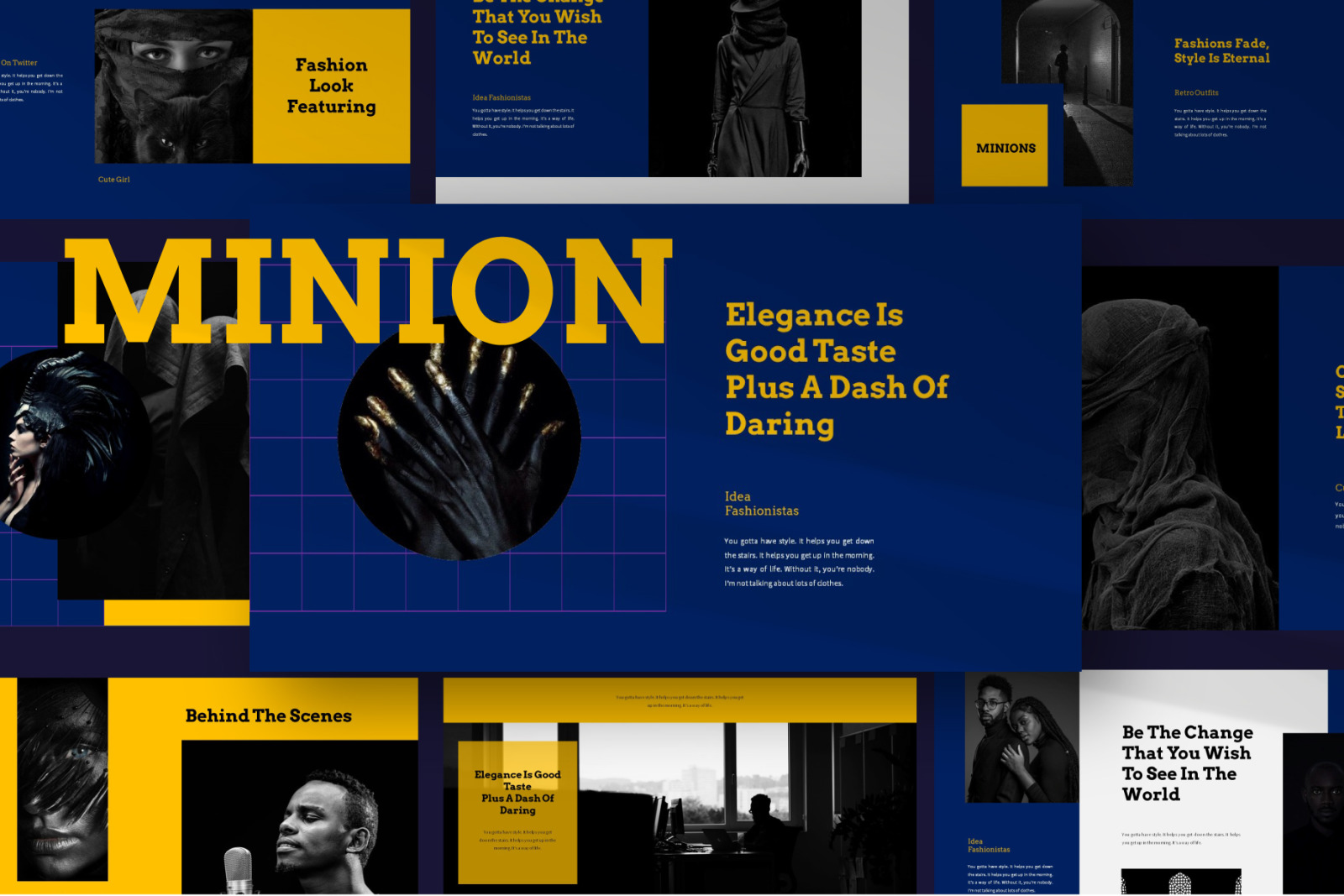 Minion Google Slides on Yellow Images Creative Store