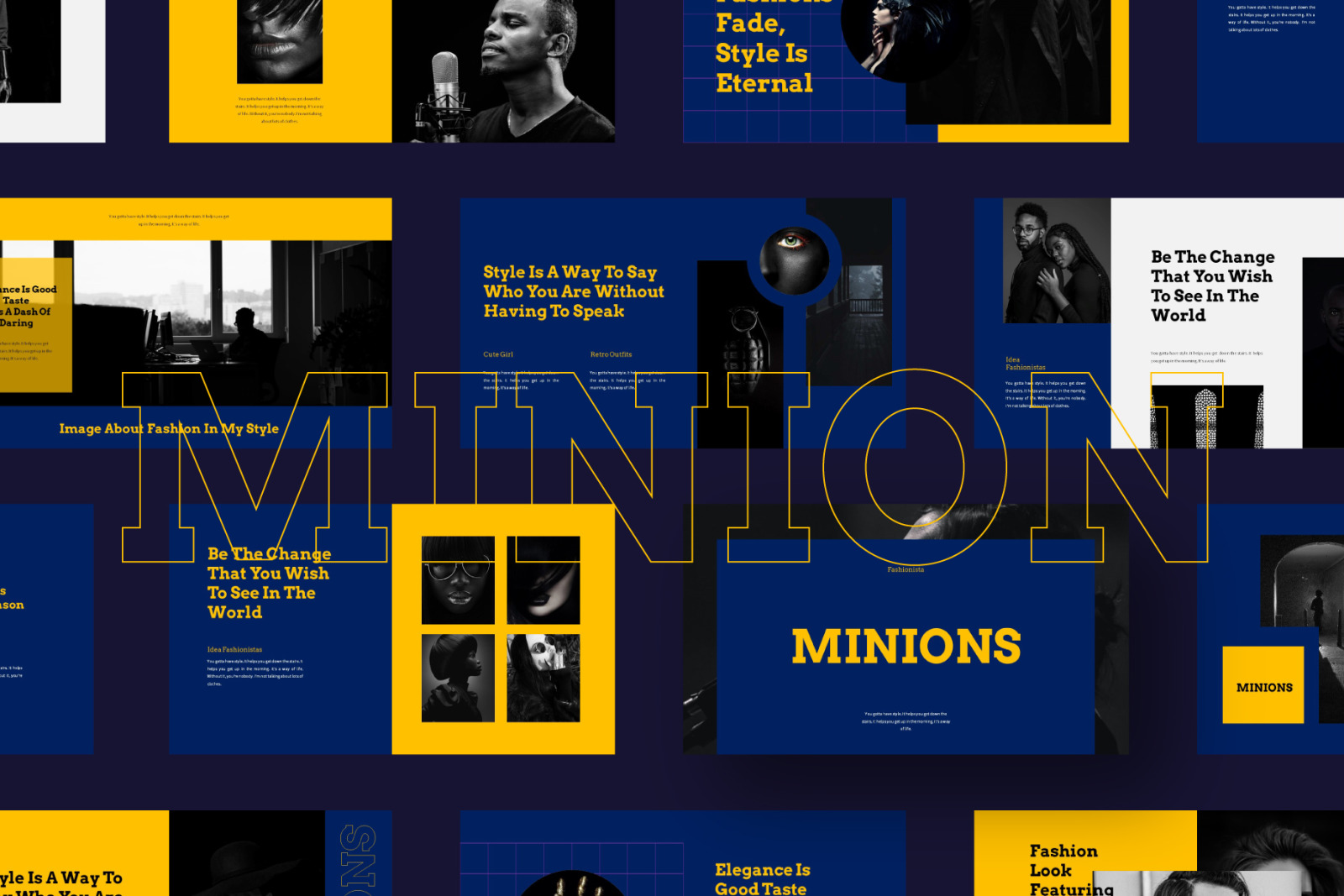 Minion Google Slides on Yellow Images Creative Store