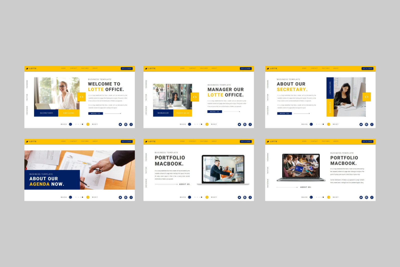 LOTTE Google Slides on Yellow Images Creative Store