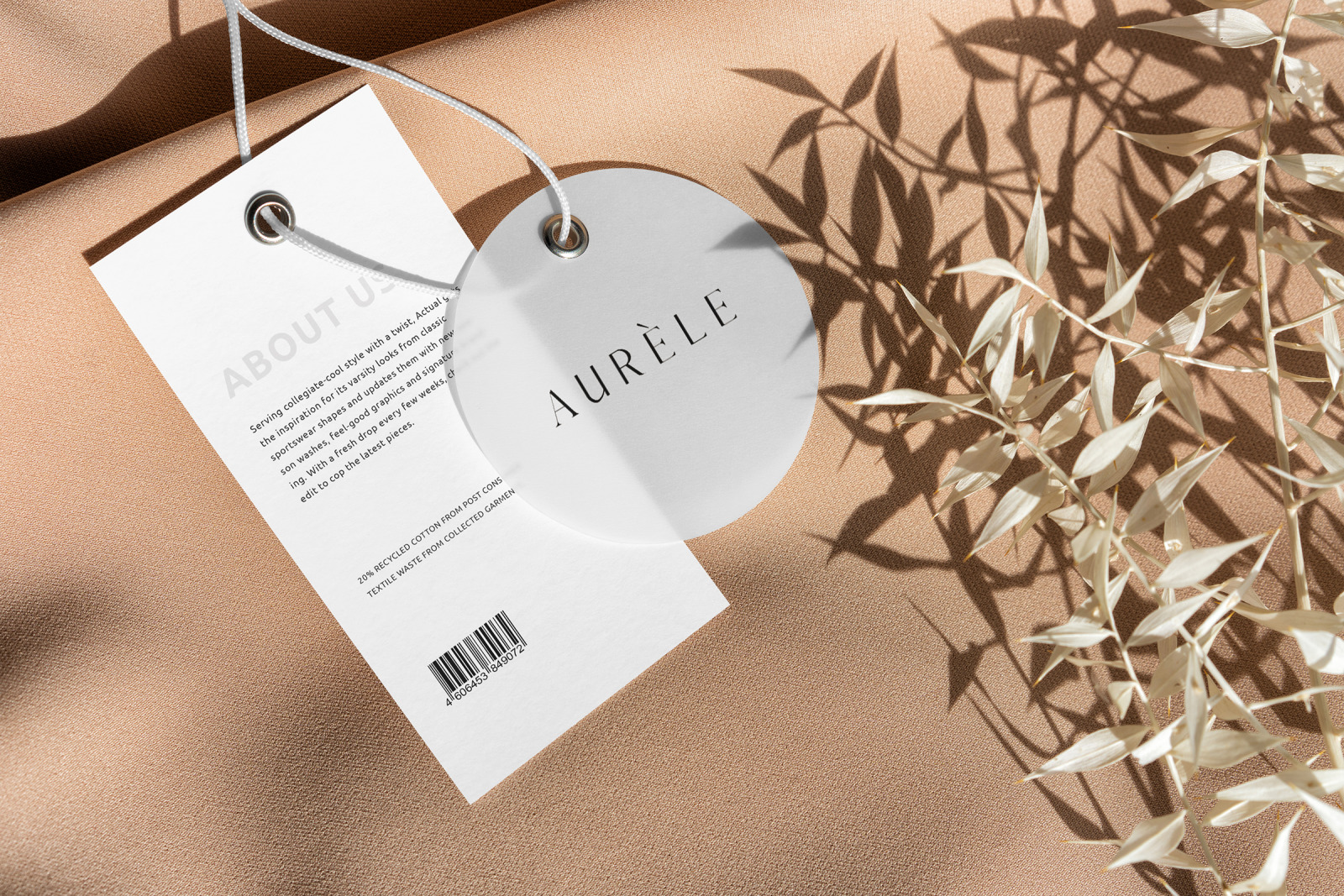 Hang Tag Mock-Up Set on Yellow Images Creative Store