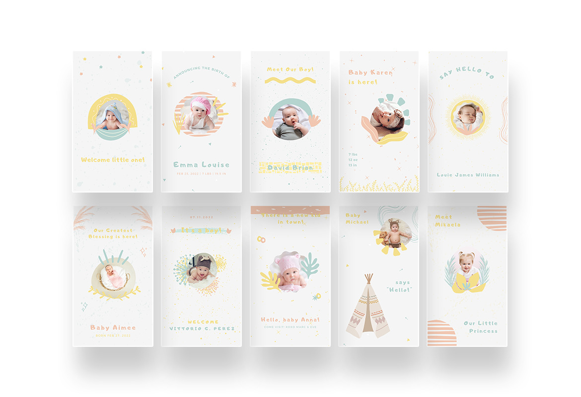 Cute And Adorable Baby Born Announcement Instagram Canva On Yellow Cute And Adorable Baby Born Announcement Instagram Canva On Yellow