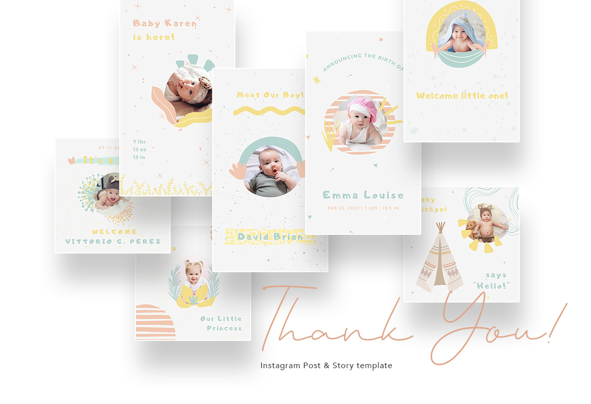 Cute And Adorable Baby Born Announcement Instagram Canva On Yellow Cute And Adorable Baby Born Announcement Instagram Canva On Yellow