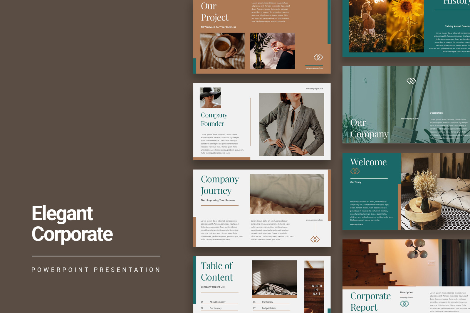 Beautiful Elegant Corporate Presentation Template On Yellow Images 