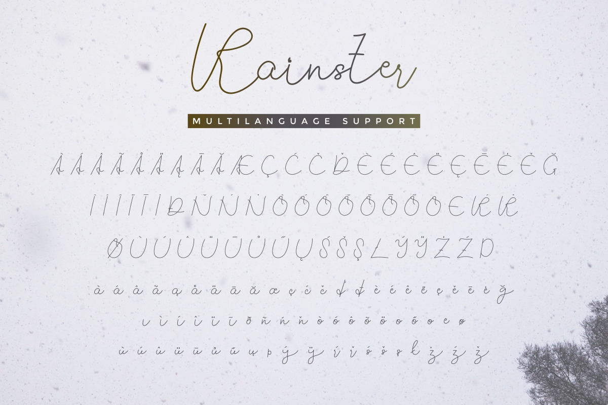 Rainster Handwriting Font On Yellow Images Creative Store