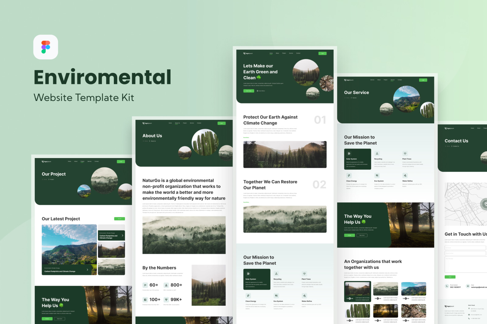 Environmental Save The Earth Website Template on Yellow Images Creative ...