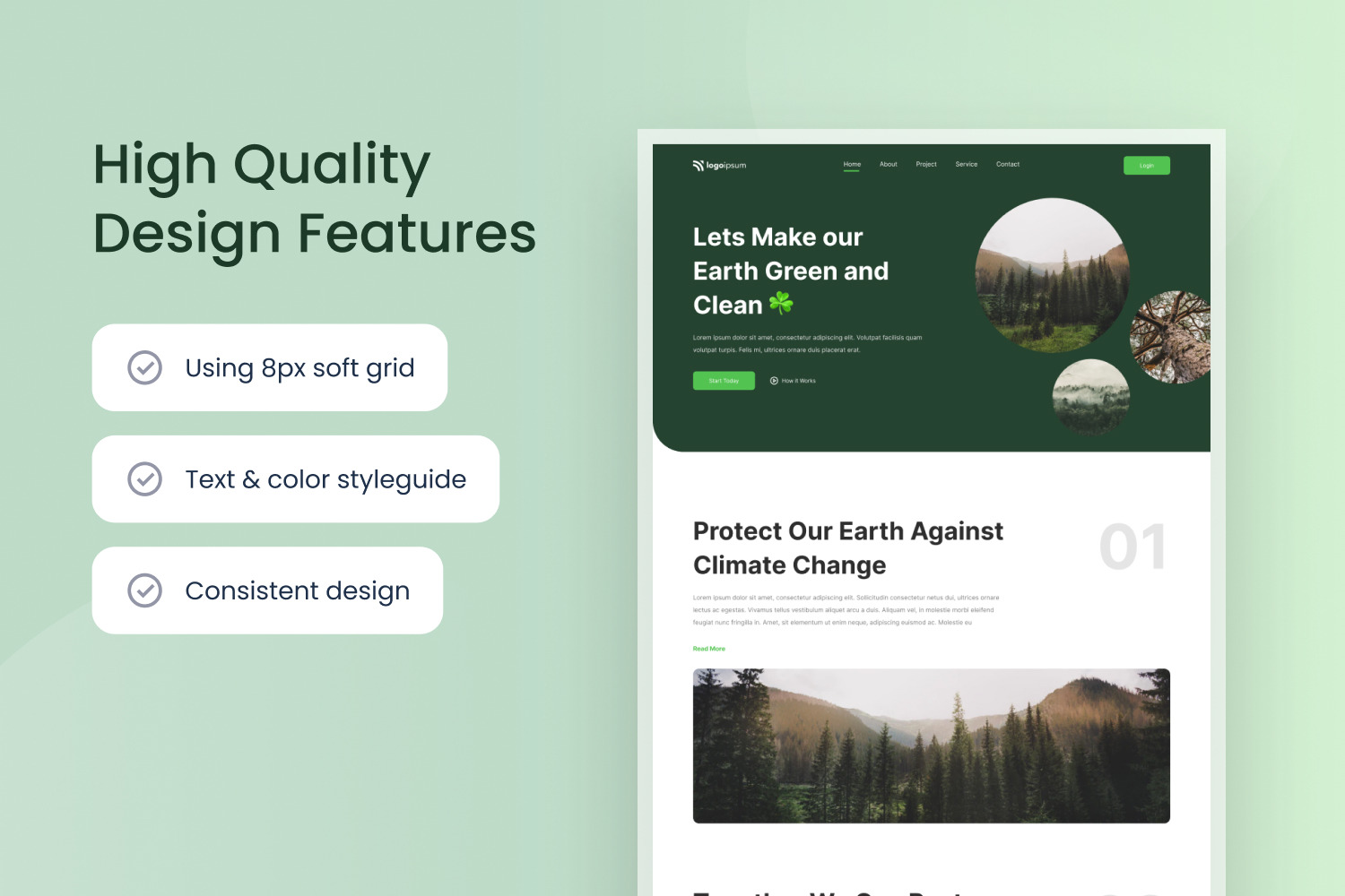 Environmental Save The Earth Website Template on Yellow Images Creative ...