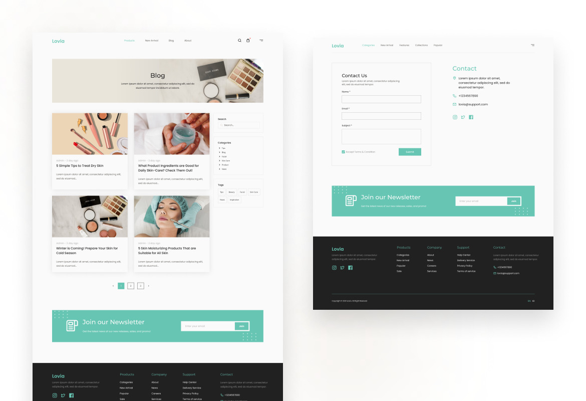 Elegant Beauty Product E-Commerce Website on Yellow Images Creative Store