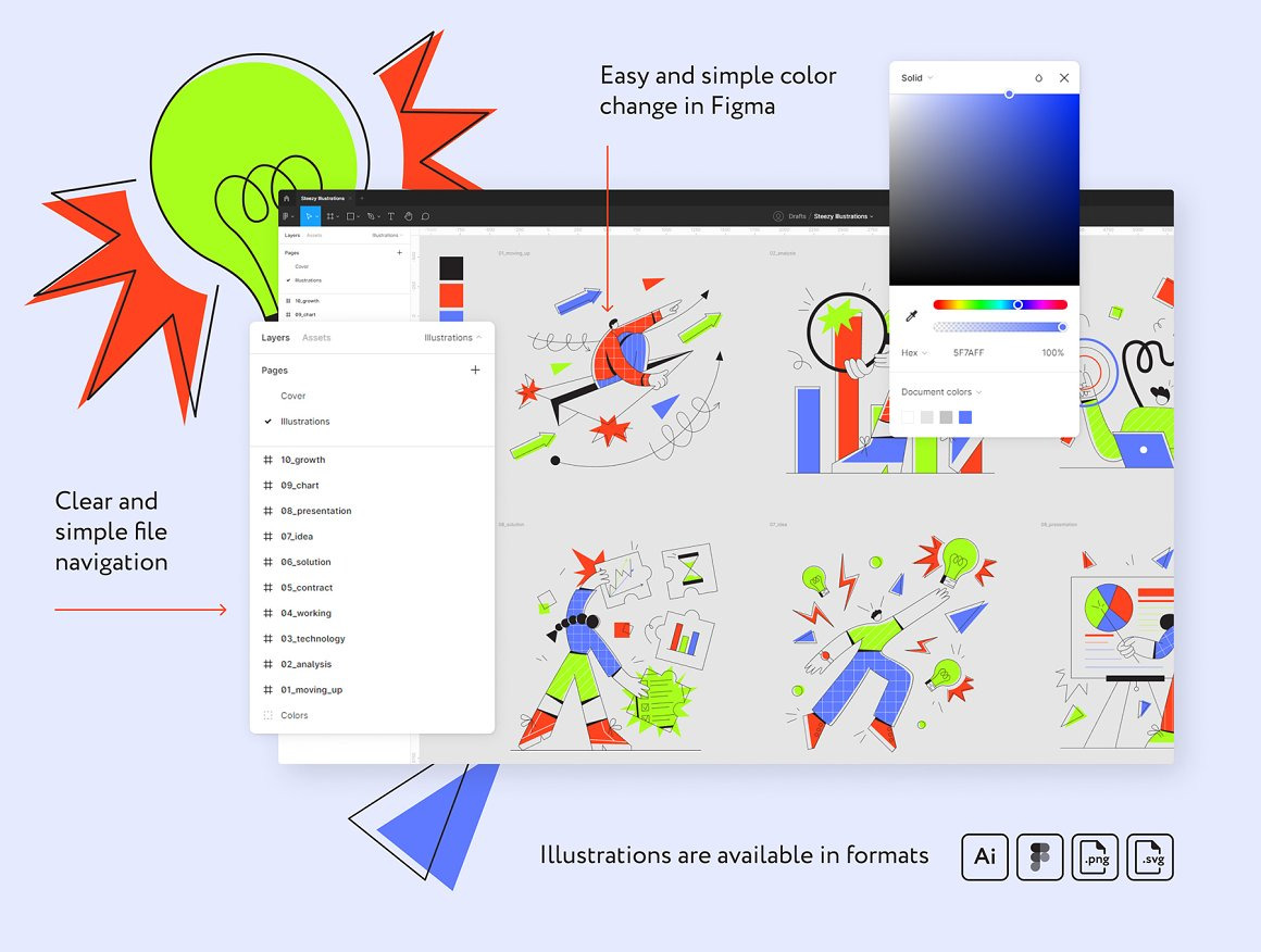 Steezy Illustrations on Yellow Images Creative Store