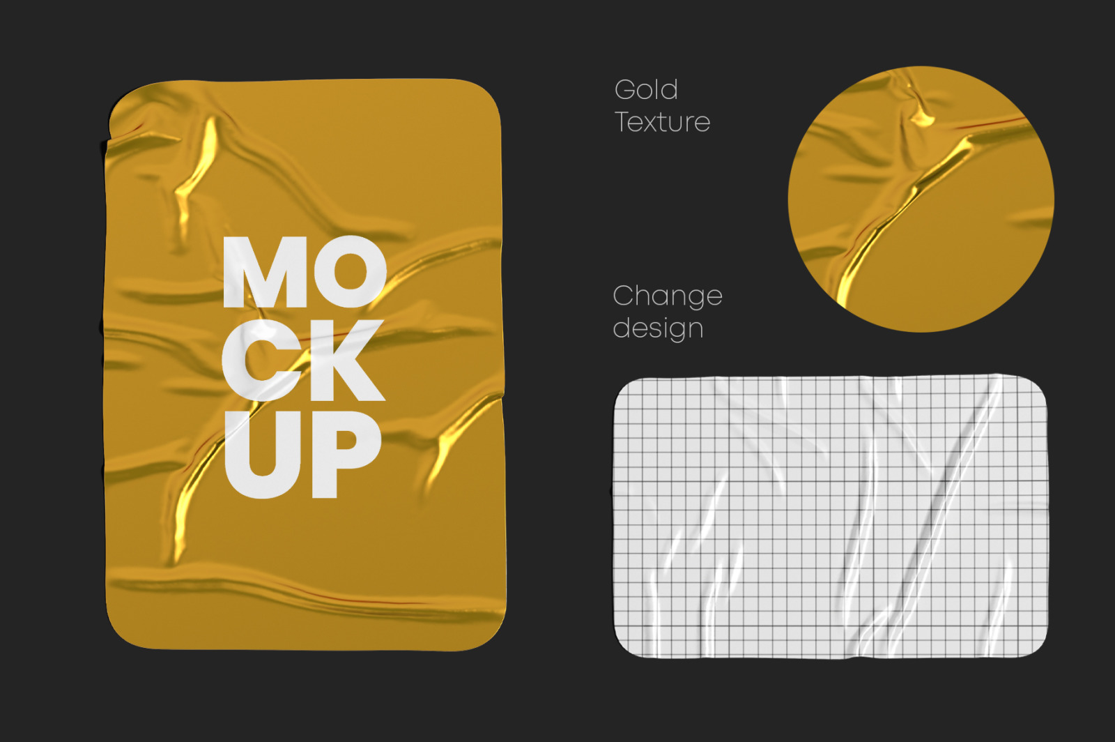 Crumpled Stickers Mockup Set on Yellow Images Creative Store