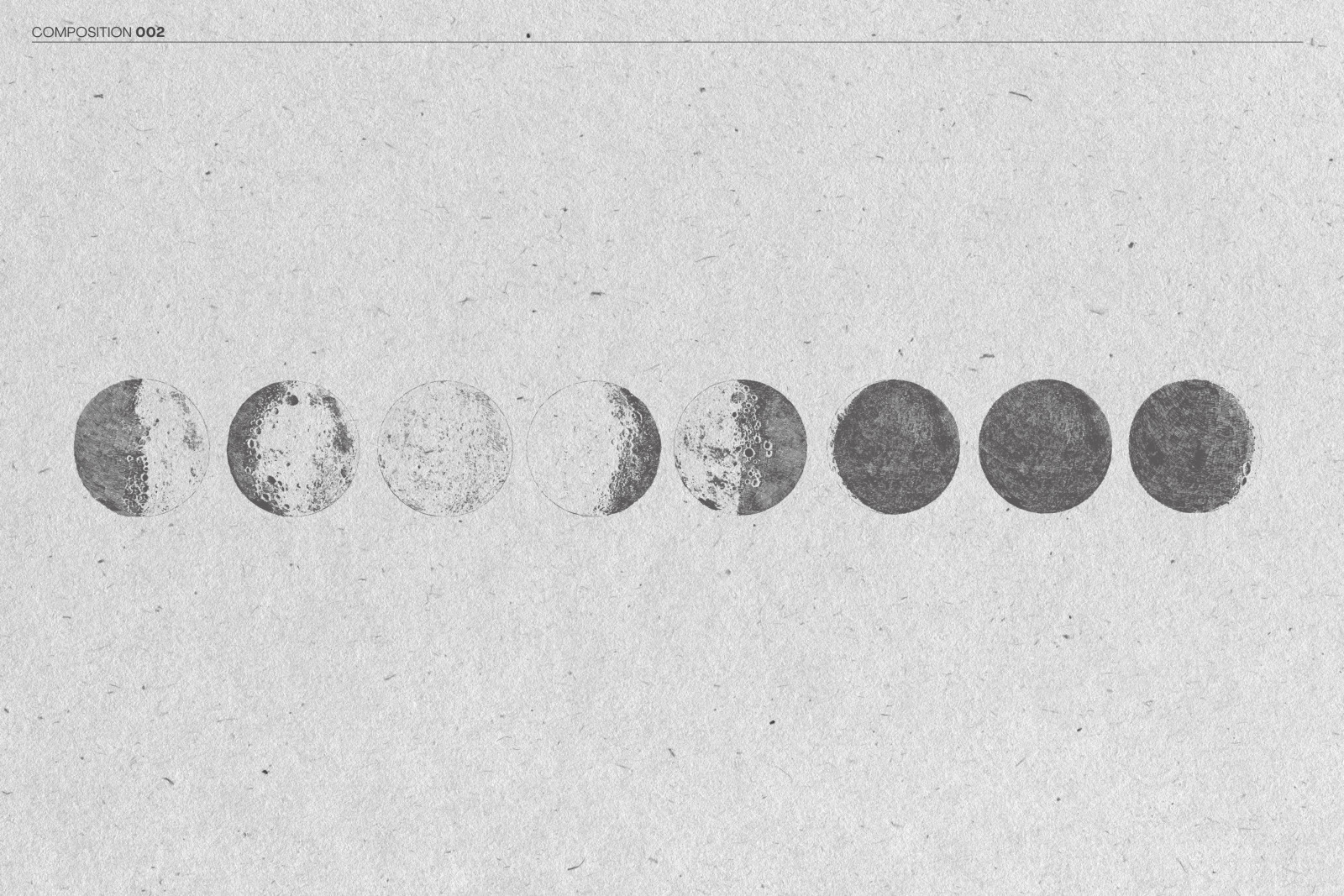 Illustrations of the moon phases on Yellow Images Creative Store