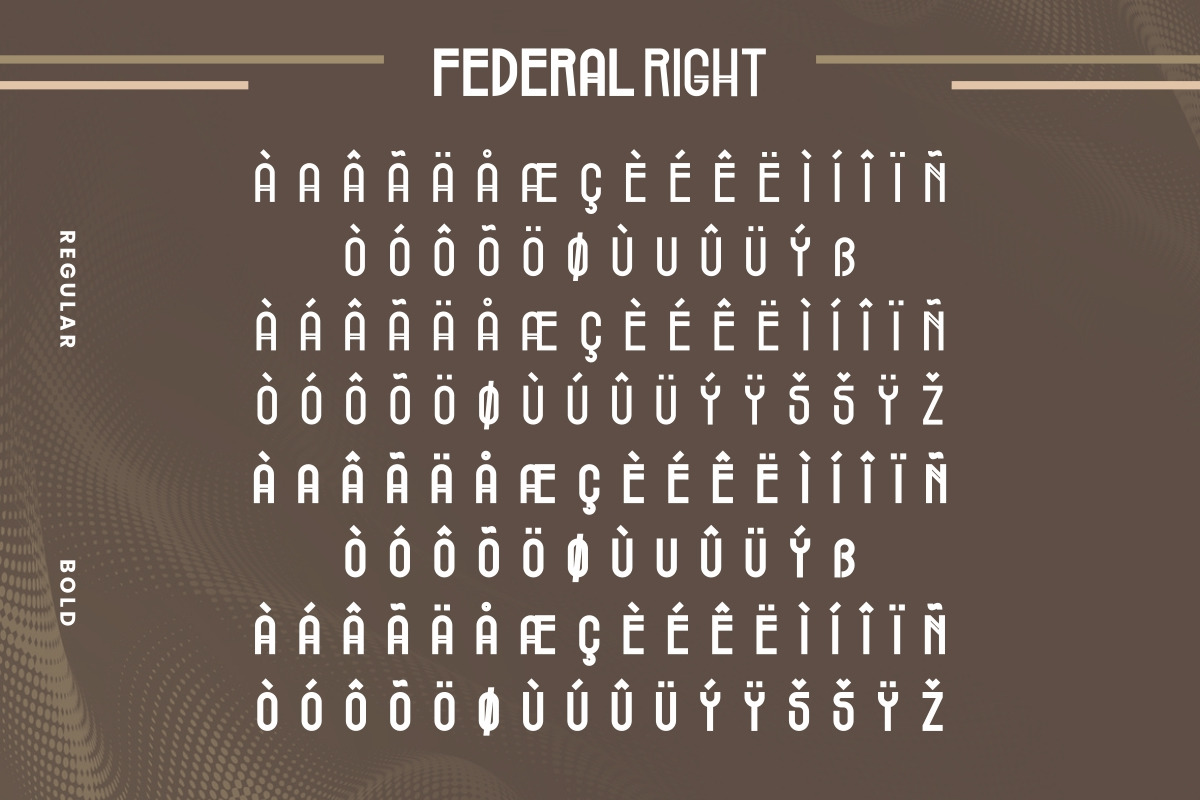 Federal Right Sans Serif Display Font on Yellow Images Creative Store
