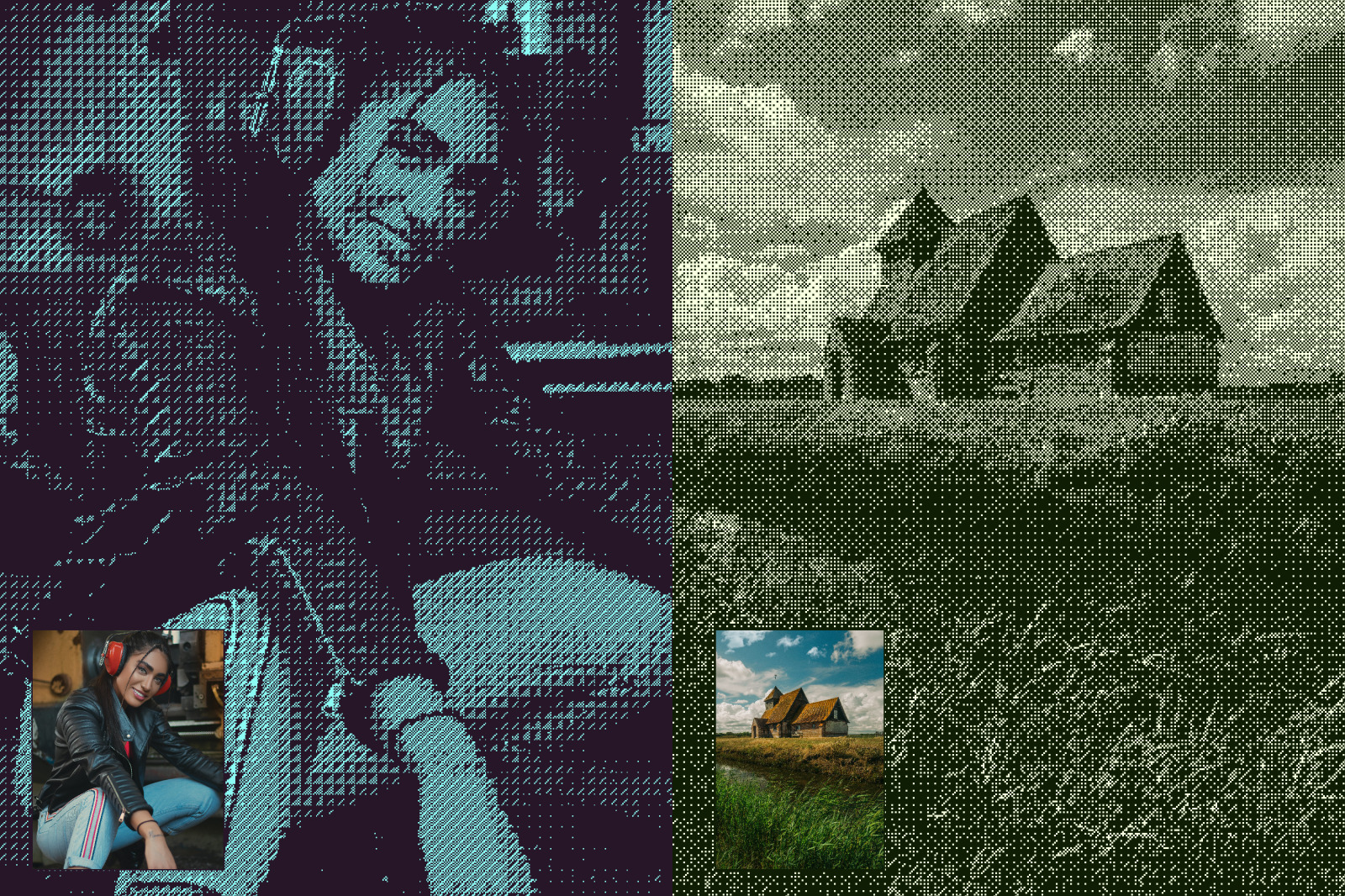 Bitmapper - Convert Image to Bitmap Photoshop Action on Yellow Images ...