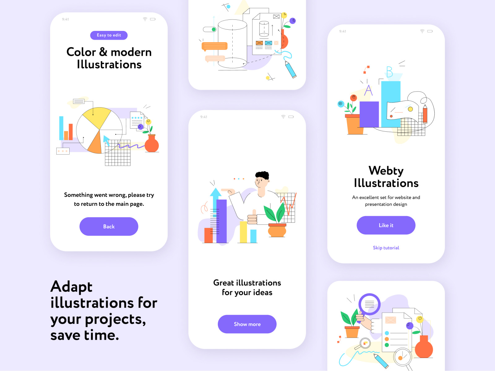 Webty Illustrations on Yellow Images Creative Store