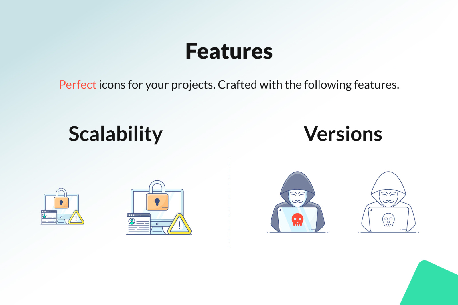 Cybersecurity and Hacking Flat Icons on Yellow Images Creative Store