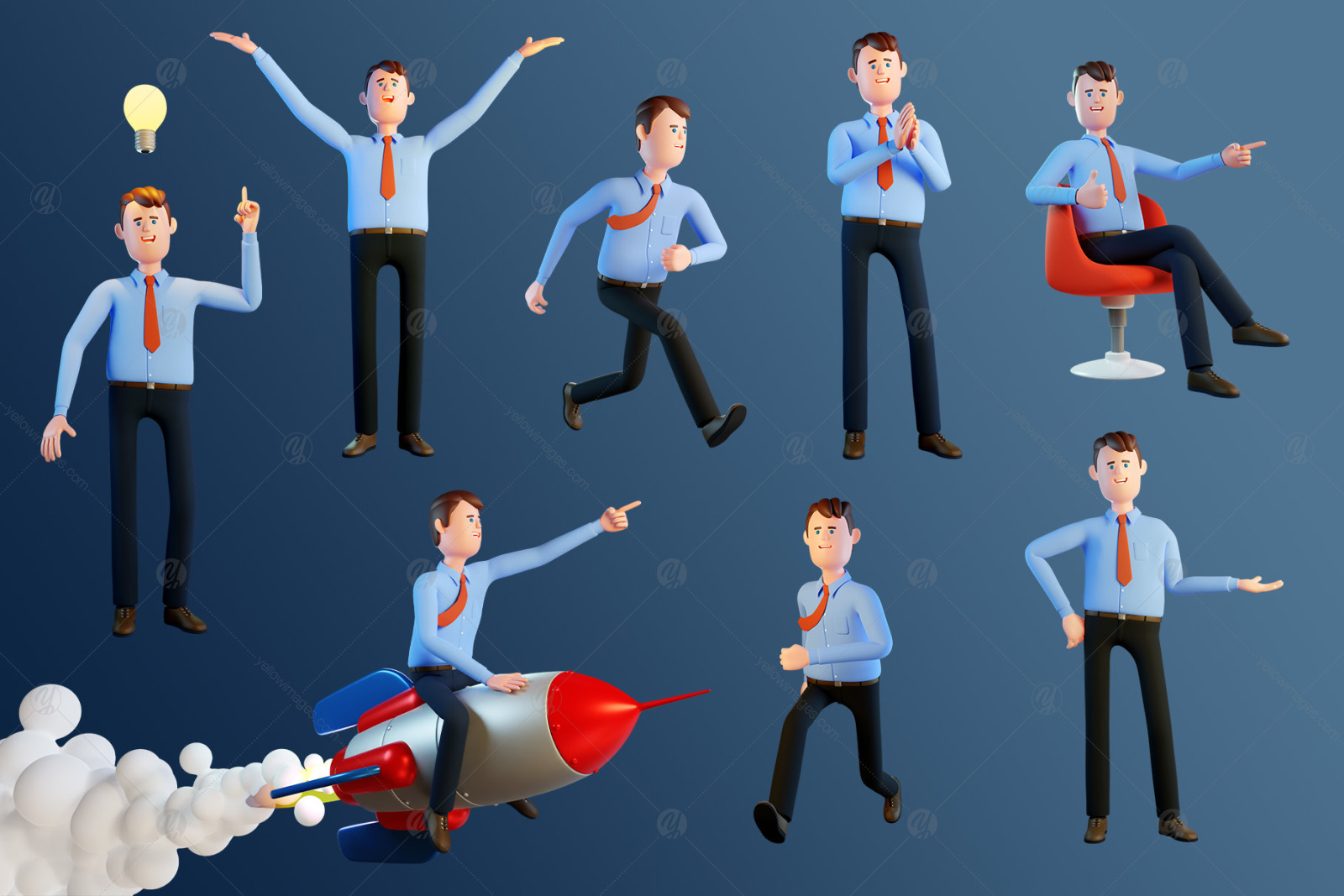 3d Man Bundle on Yellow Images Creative Store