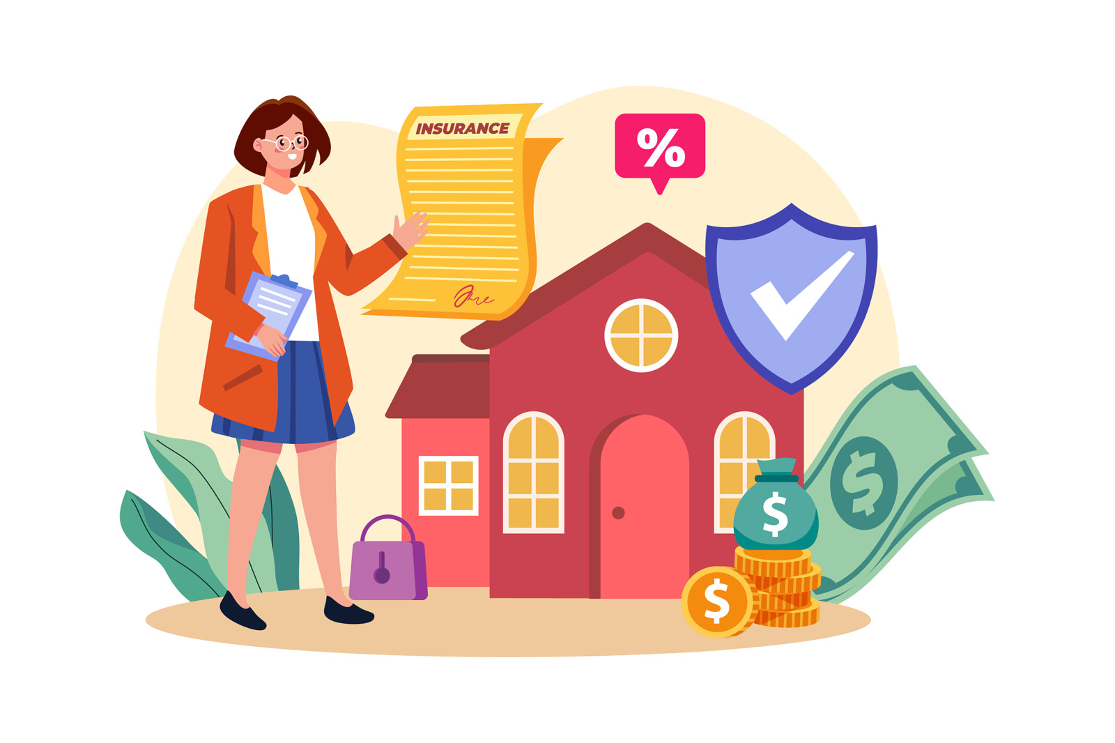 M625_Insurance Services Illustration_Part 02 on Yellow Images Creative ...