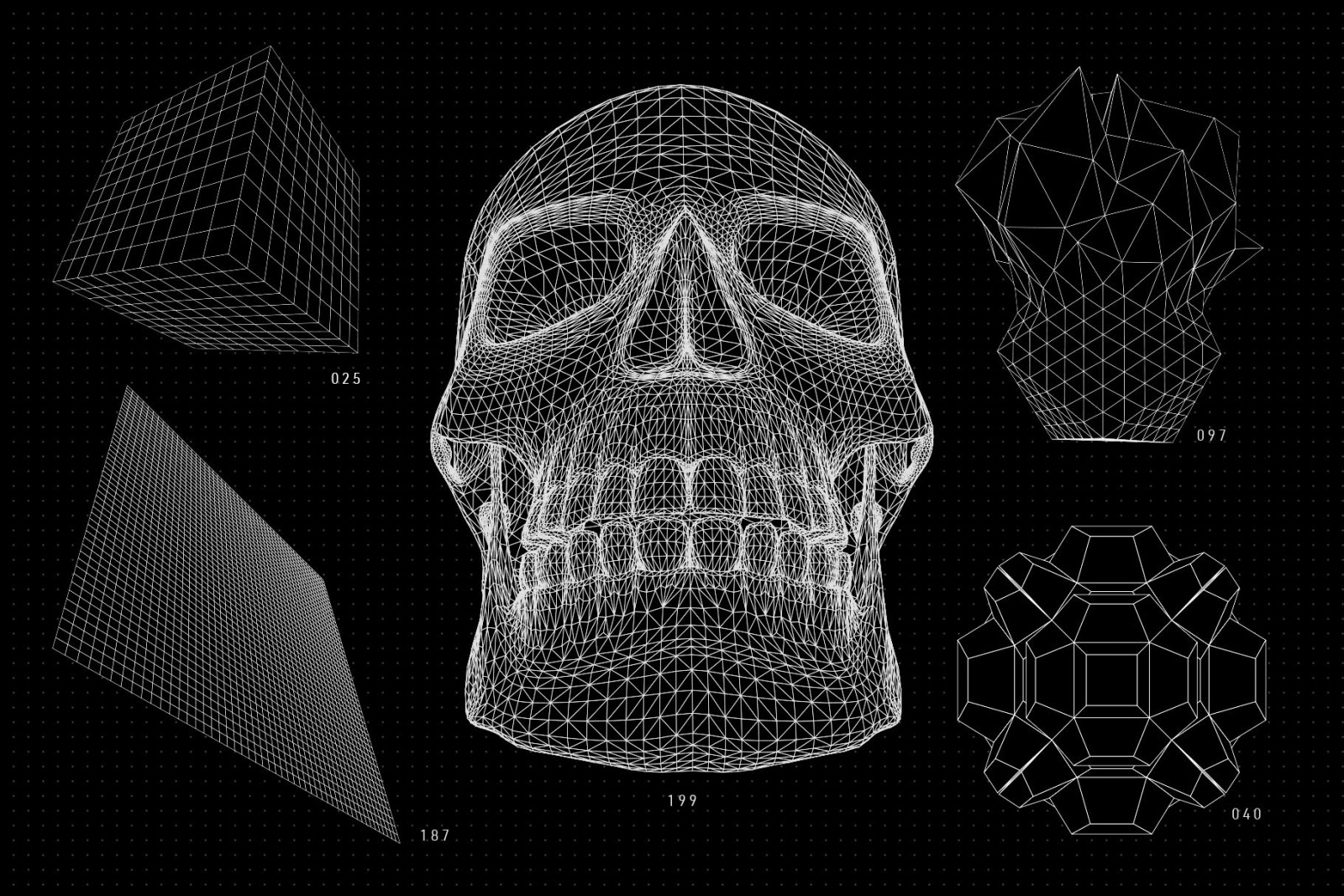 200 Vector Wireframe Shapes on Yellow Images Creative Store