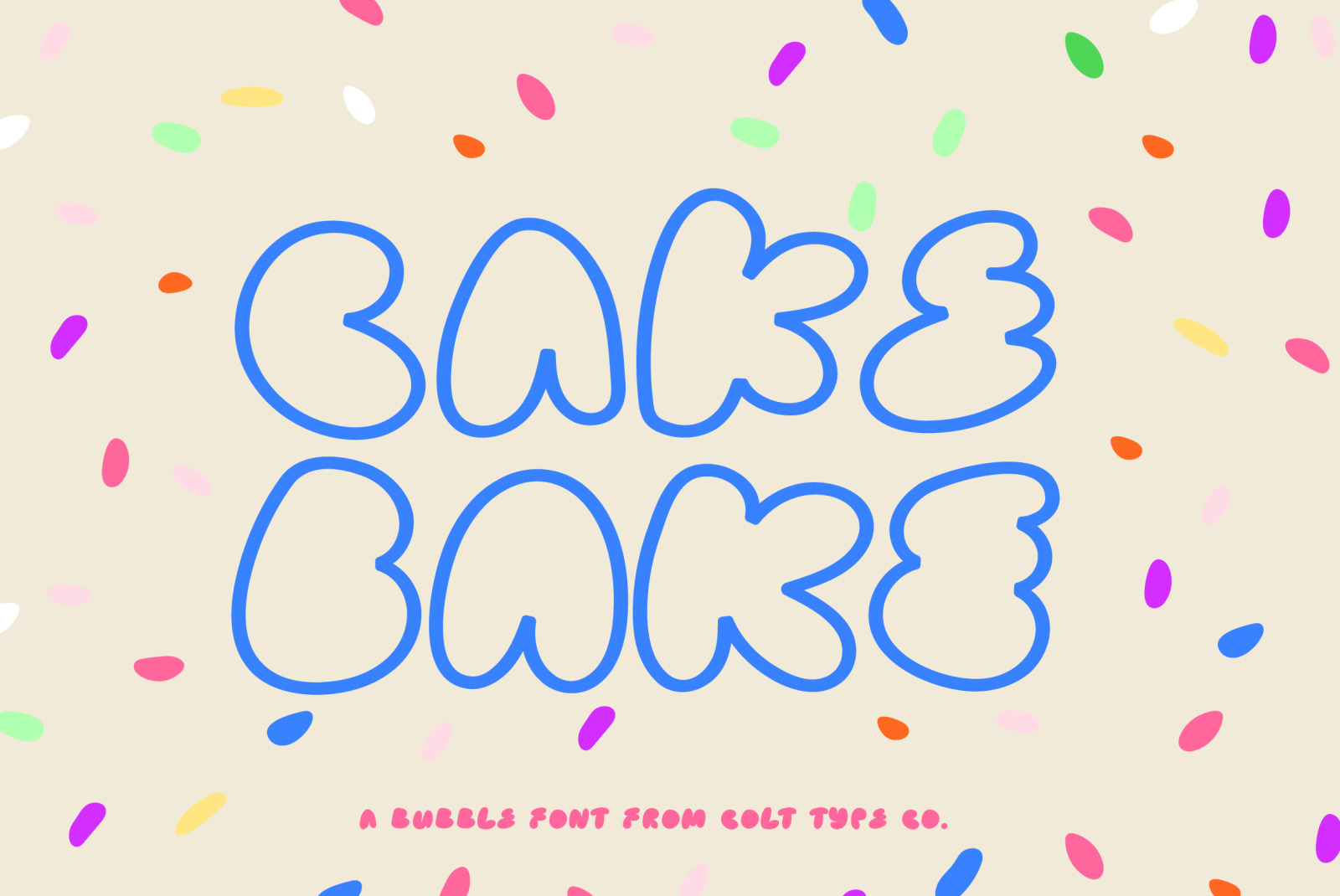 Cake Bake Font on Yellow Images Creative Store