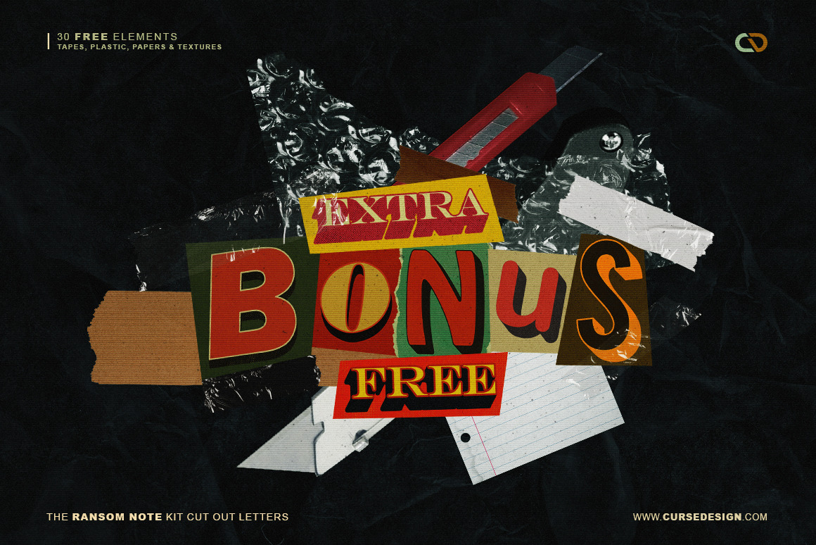 Ransom Note - 300+ Cut Out Letters on Yellow Images Creative Store