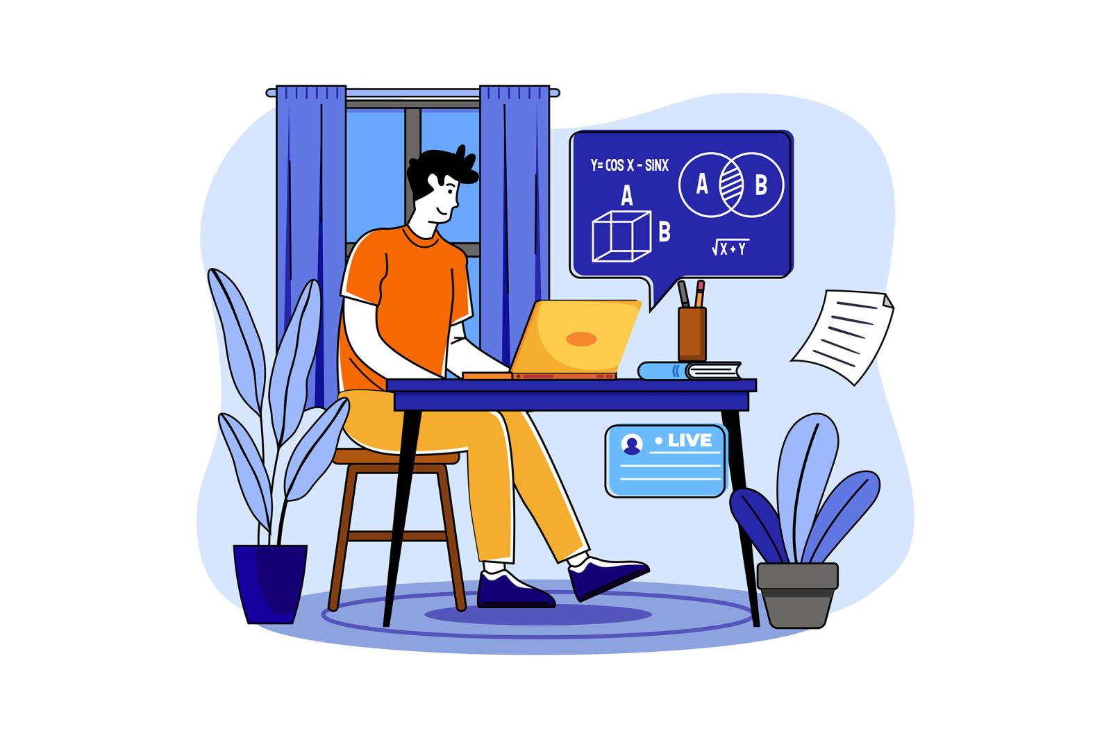 M658_People In Lockdown Illustration Pack on Yellow Images Creative Store