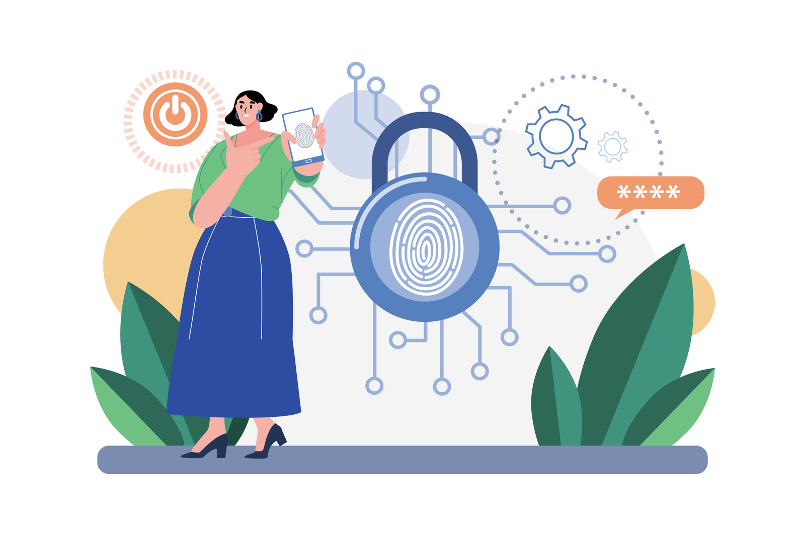 M492_Cyber Security Illustration Pack on Yellow Images Creative Store