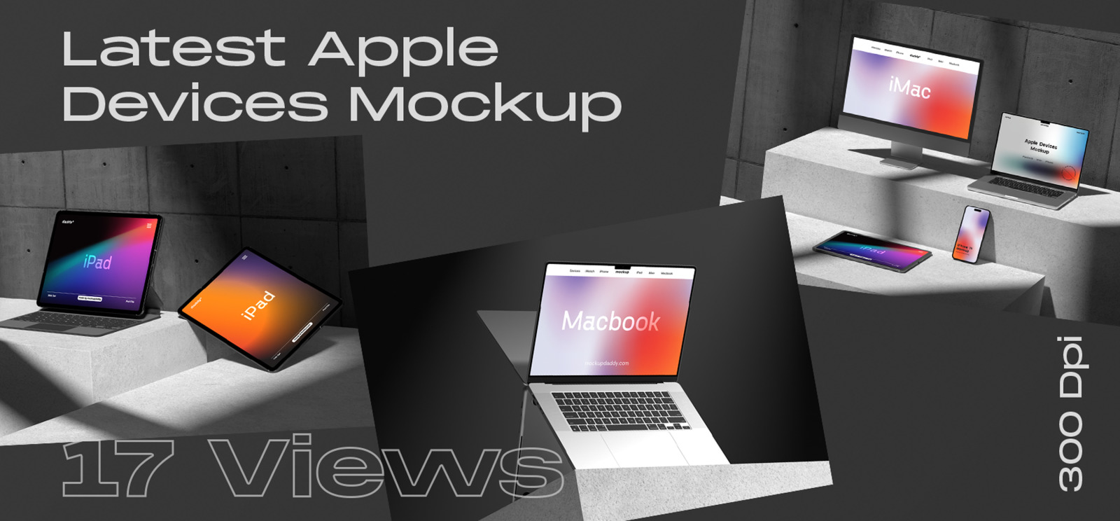 Apple Devices Mockup on Yellow Images Creative Store