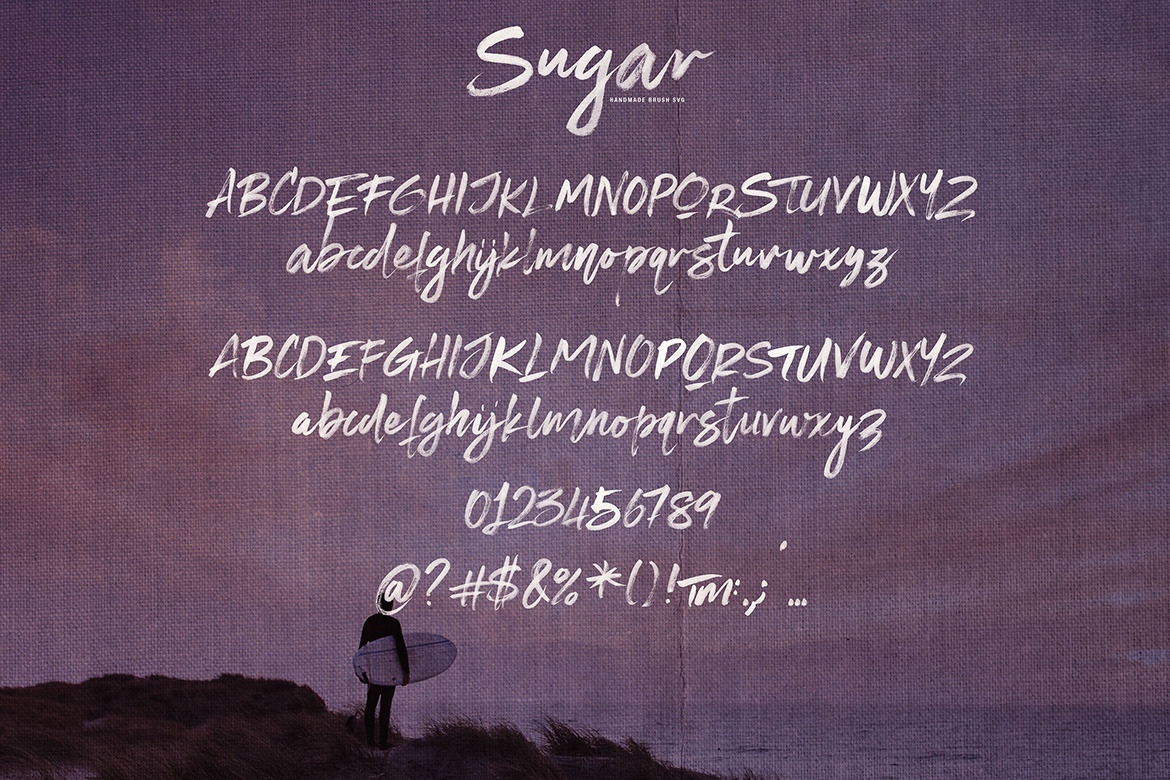 Sugar Svg Brush Script on Yellow Images Creative Store