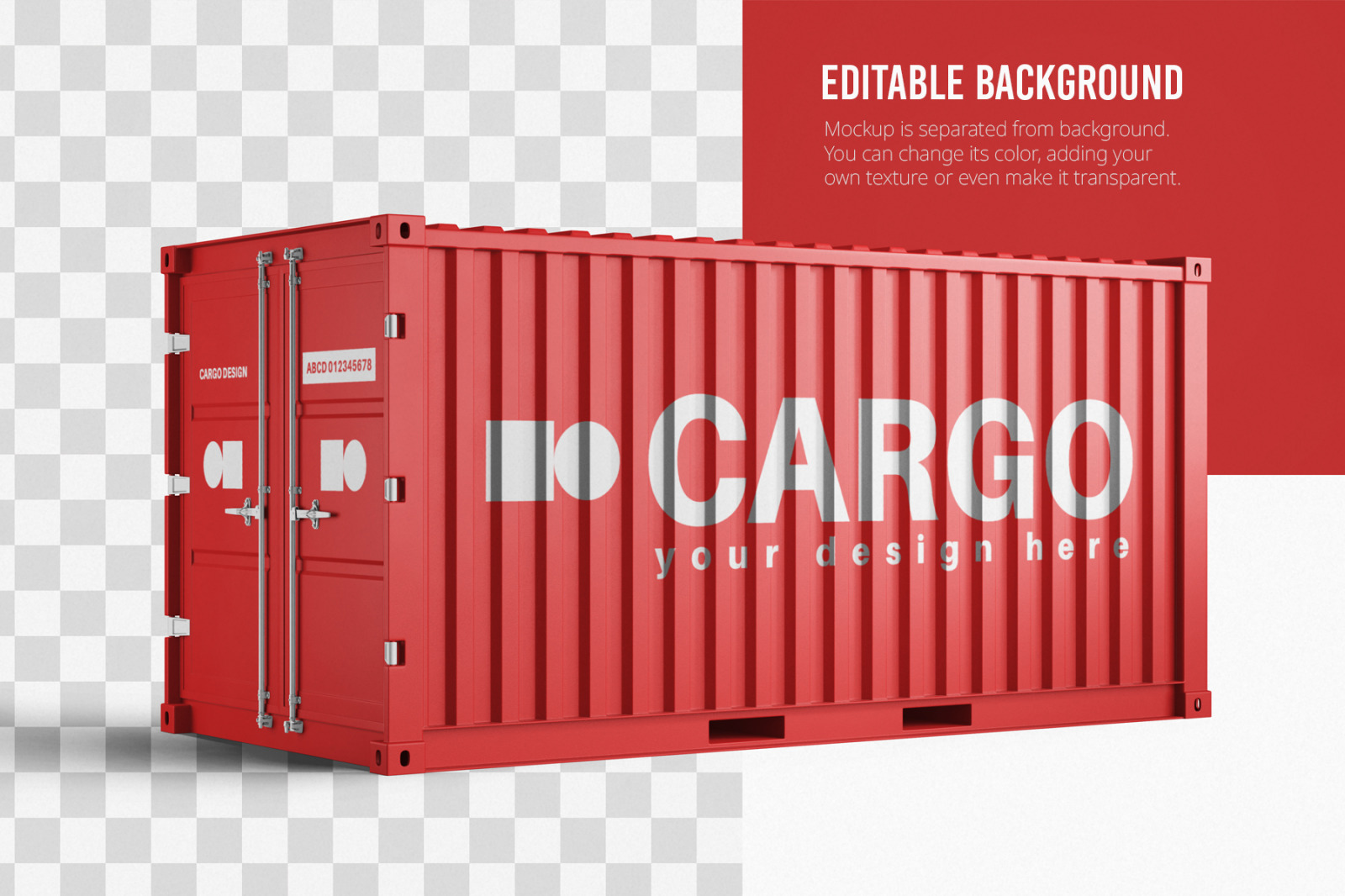 Shipping Cargo Container PSD Mockup Set on Yellow Images Creative Store