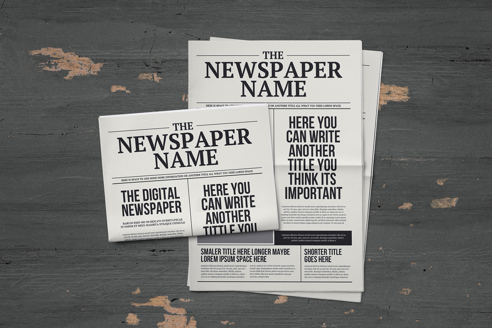 Newspaper Quick Illustrator Pages Templates on Yellow Images Creative Store