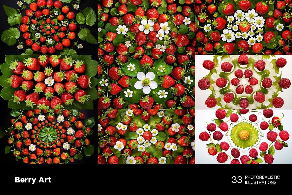 Berry Art on Yellow Images Creative Store