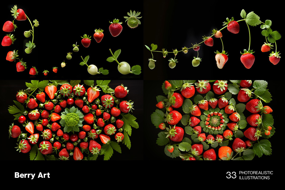 Berry Art on Yellow Images Creative Store