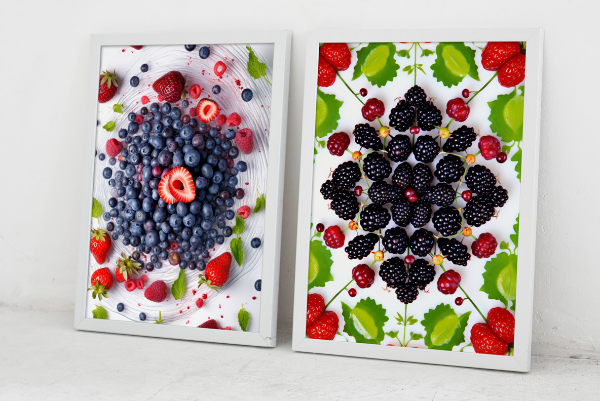 Berry Art on Yellow Images Creative Store