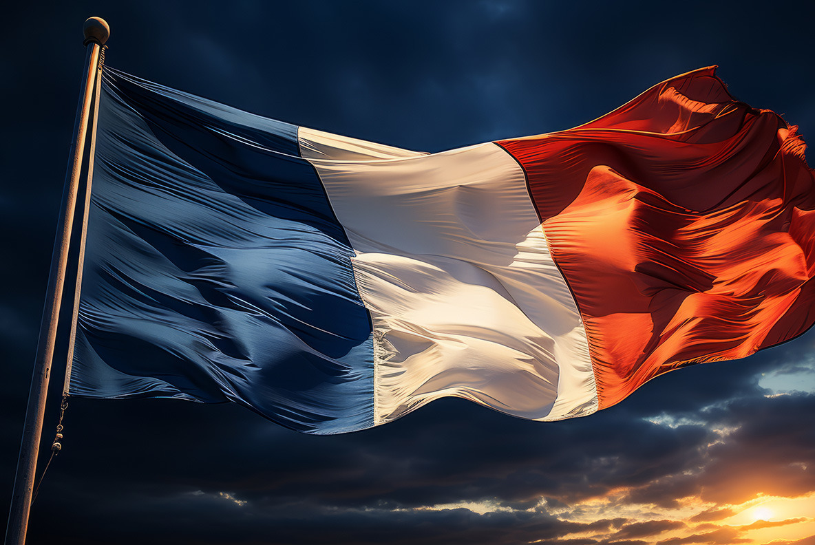Flag of France on Yellow Images Creative Store