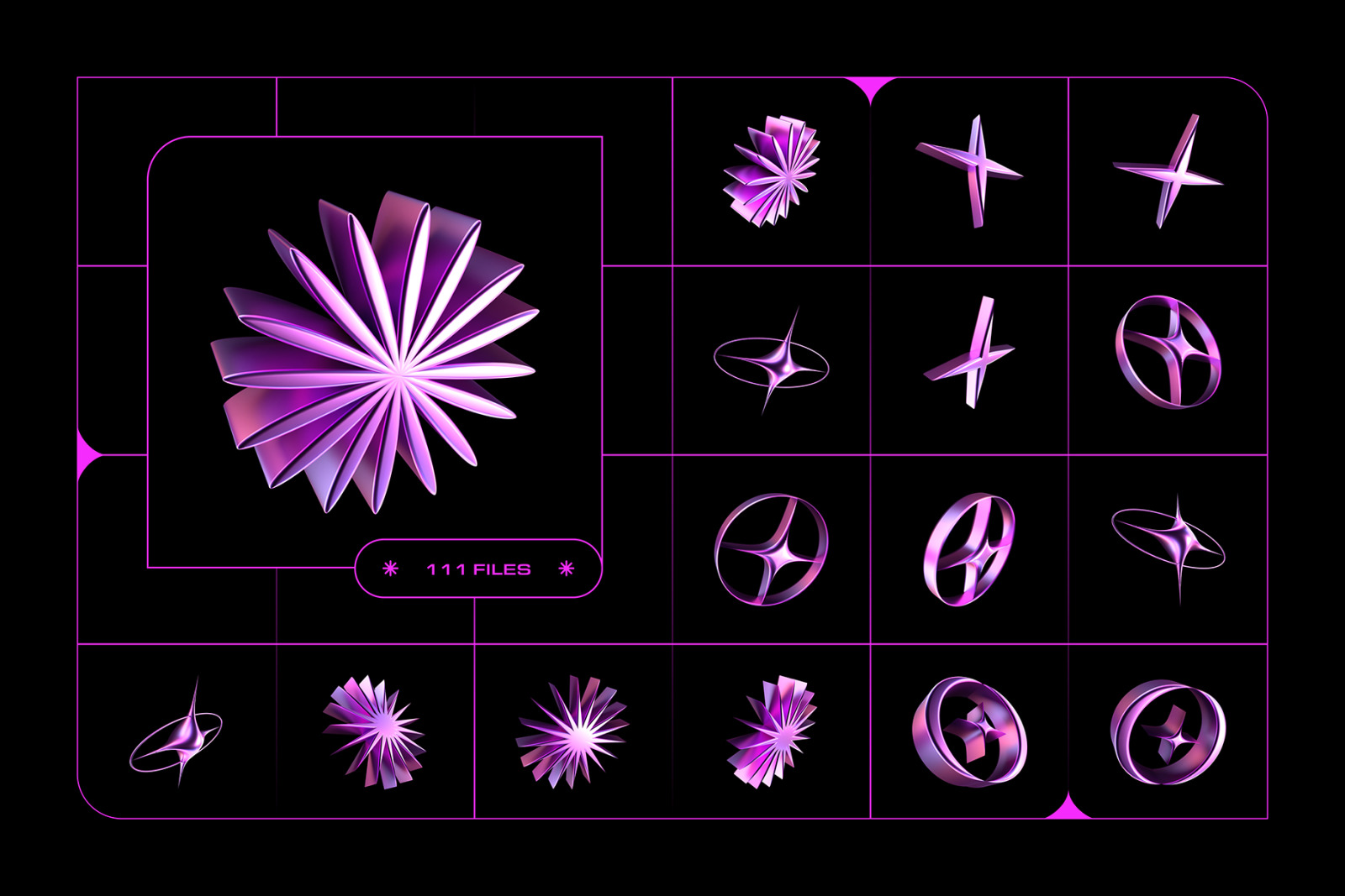 3D Y2K Objects Collection on Yellow Images Creative Store