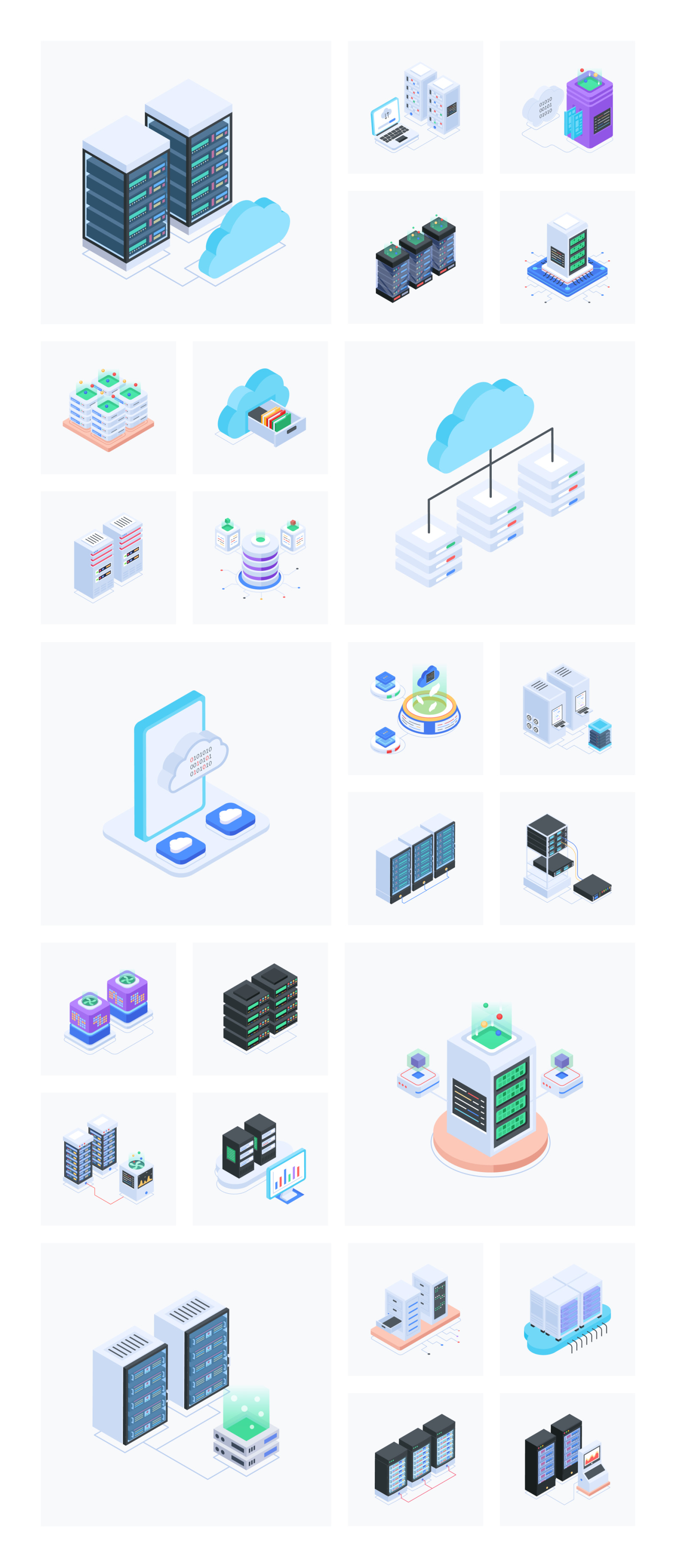 Animated Database Icon Set on Yellow Images Creative Store