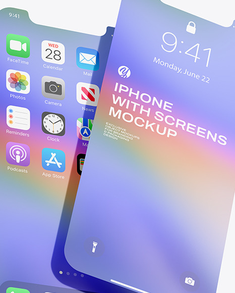 Iphone with Screens Mockup - Free Download Images High Quality PNG, JPG