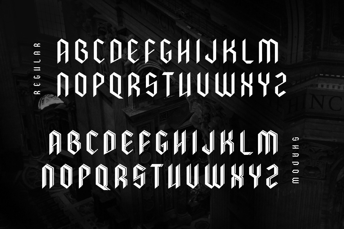 Gothic - Modern Blackletter Font on Yellow Images Creative Store