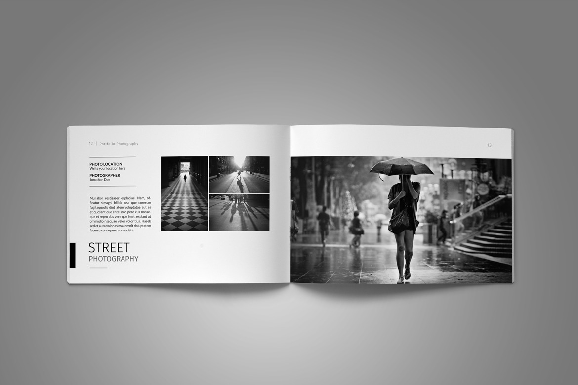 A5 Photography Portfolio Template On Yellow Images Creative Store