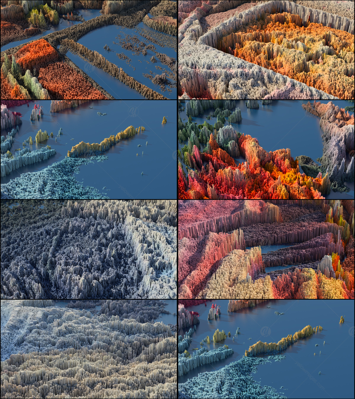 Scatter Vertical Particles Background on Yellow Images Creative Store