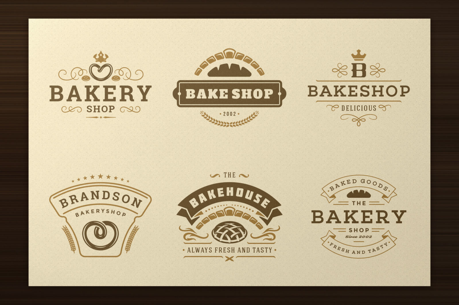 Bakery Logos And Badges On Yellow Images Creative Store