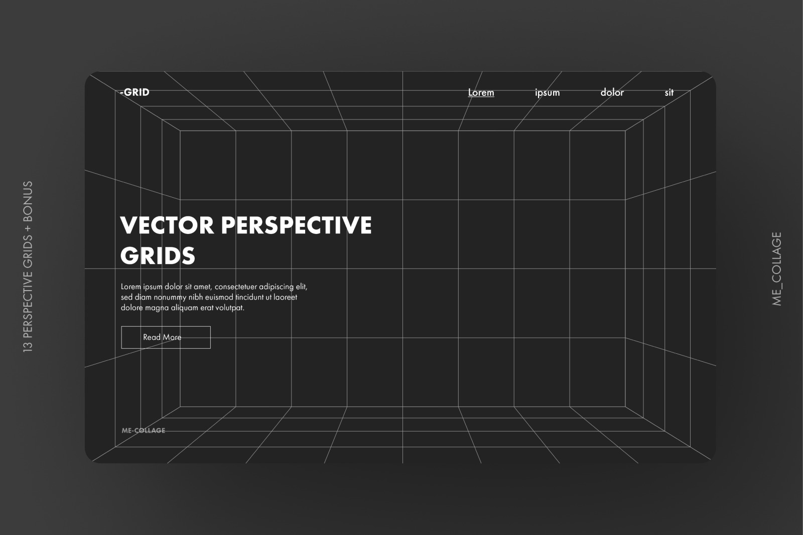 GRID 01 - 13 VECTOR PERSPECTIVE GRIDS on Yellow Images Creative Store